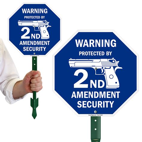 Protected By 2nd Amendment Security Sign And Stake Kit Sku K2 6236