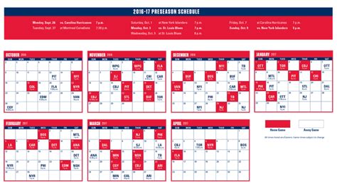 Capitals Printable Schedule Printable Templates