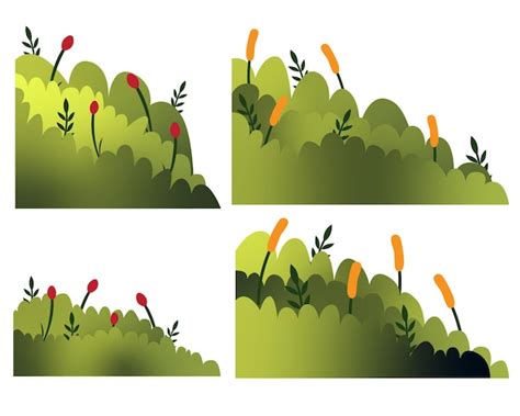 Premium Vector Grass Set Elements Vector Illustration