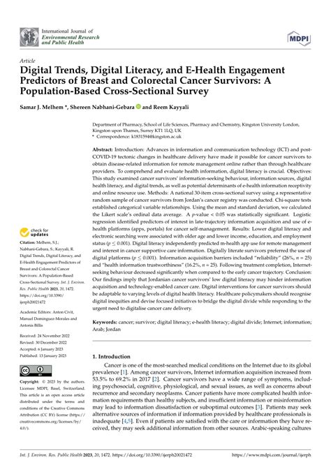 Pdf Digital Trends Digital Literacy And E Health Engagement
