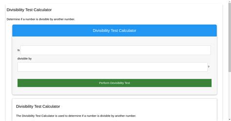 Divisibility Test Calculator