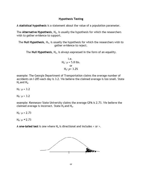 hypothesis testing pdf statistical hypothesis testing null hypothesis