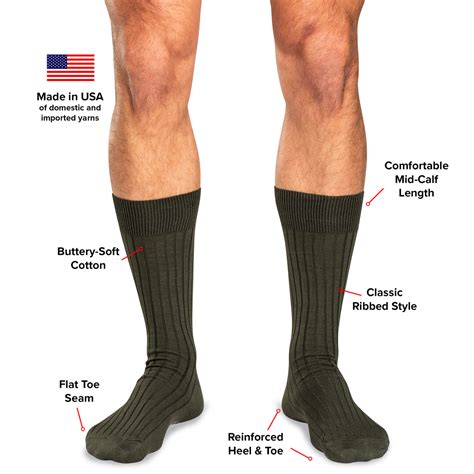 Olive Cotton Mid Calf Dress Socks Boardroom Socks