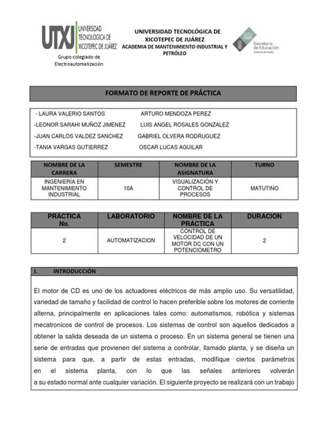 Control De Velocidad De Un Motor Dc Con Un Potenciómetro Pdf