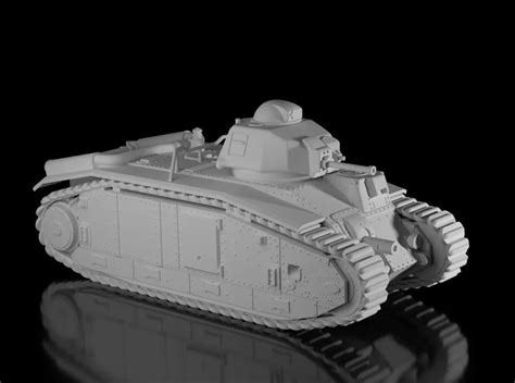 Ww2 French Char B1 Bis Unpainted Resin Model 3d Painted Miniatures