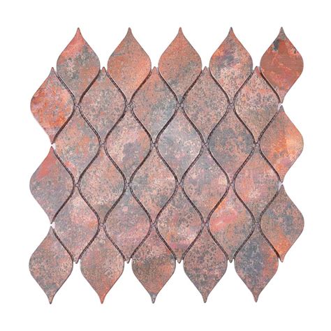 Copper Leaf Aluminum Metal Mosaic Tile For Walls And Backsplashes