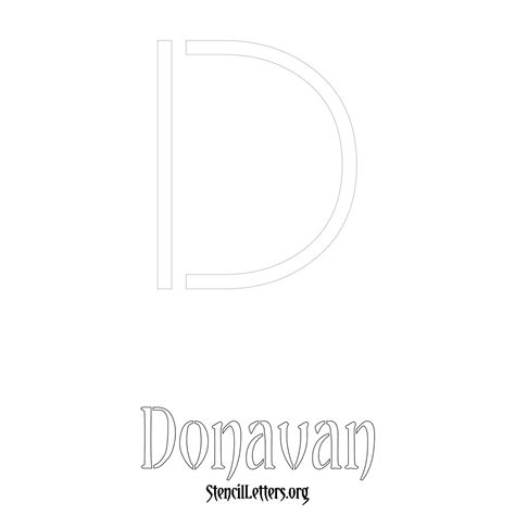 Donavan Free Printable Name Stencils With 6 Unique Typography Styles