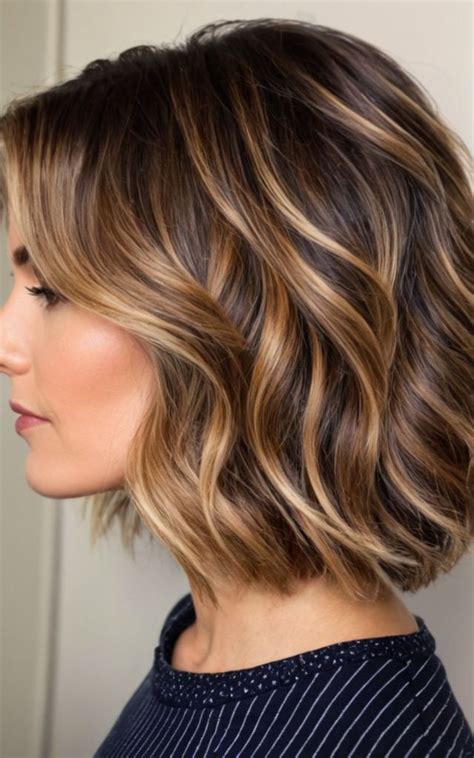 Fall Blonde Highlights Brunettes Long Layer Bob Hairstyles