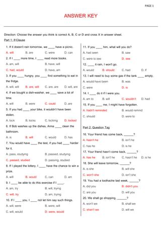 Answer Key English Midterm Examination 1 Pdf