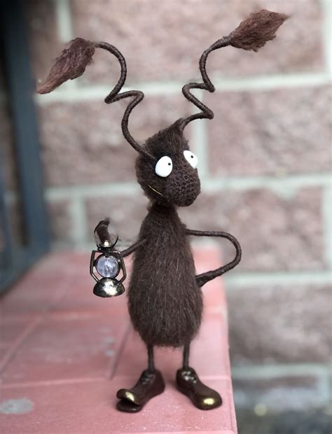 Cockroach Art Doll Brown Insect Crochet Roach Collectible Homedecor