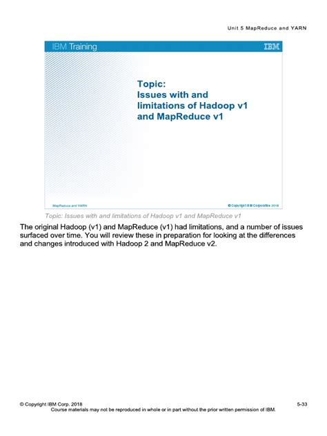 Unit 52 Issues With And Limitations Of Hadoop V1 And Mapreduce V1 Pdf