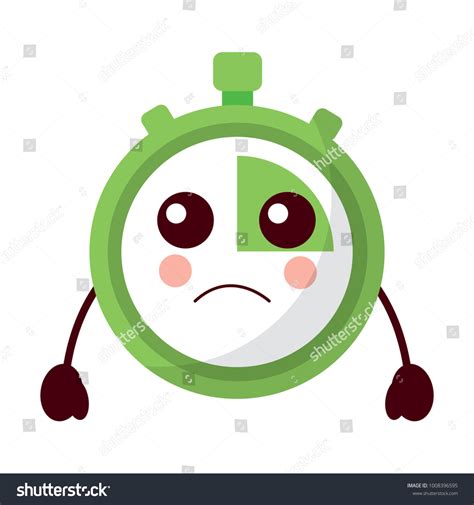 Kawaii Chronometer Speed Timer Cartoon Character Stock Vector Royalty