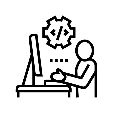 Programmer Coding And Development Line Icon Vector Illustration