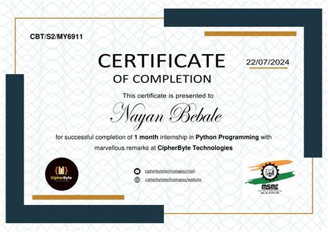 Nayan Bebale On Linkedin Internship Python Cipherbytetechnologies
