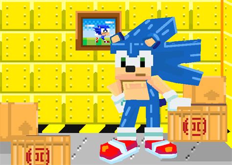 Pixilart Sonic With Crates By Sonicyx99