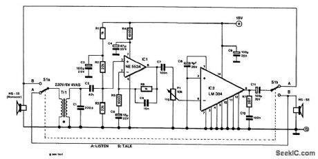 TWO WIRE INTERCOM Basic Circuit Circuit Diagram SeekIC Com