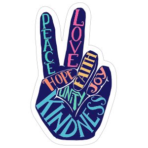 Colorful Peace Hand Sign
