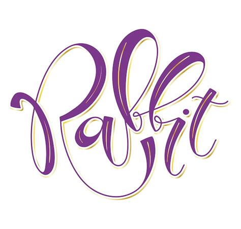 Premium Vector Rabbit Colored Lettering Isolated On White Background
