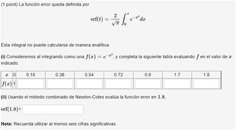 Solved The Error Function Is Defined Chegg