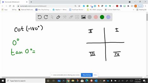 SOLVED Find The Reference Angle And The Exact Function Value If They Exist Cot