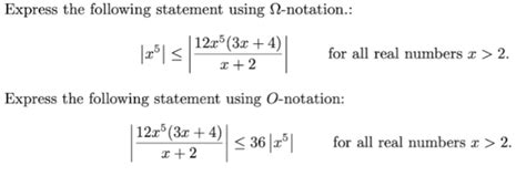 Solved Express the following statement using Ω notation Chegg com