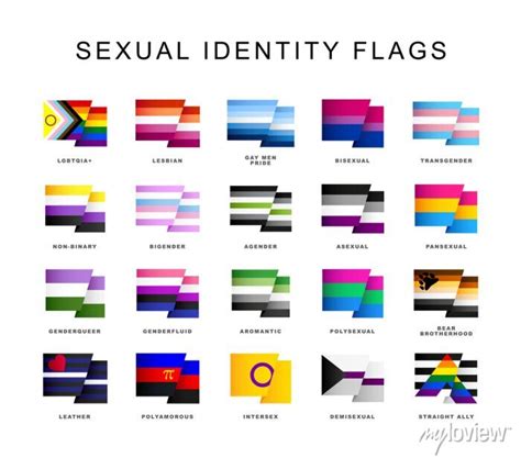 Lgbt Symbols Flags Of Sexual Identification A Set Of Colorful Wall Mural Murals Set Rainbow
