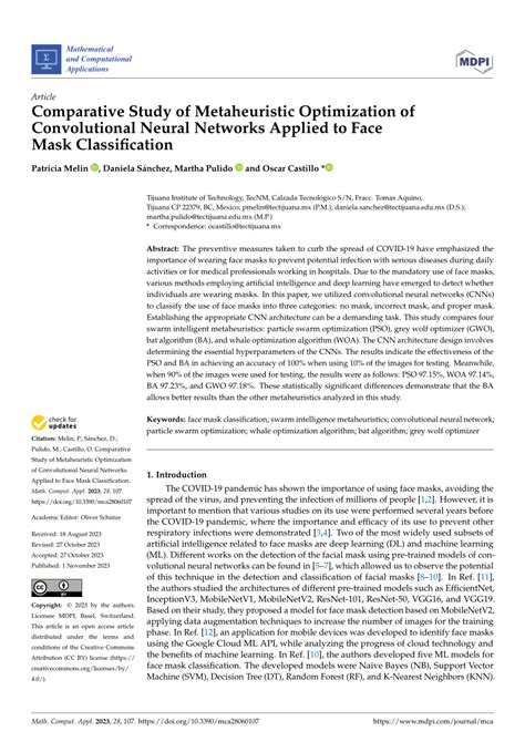 Pdf Comparative Study Of Metaheuristic Optimization Of Convolutional