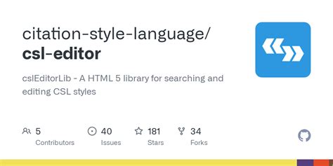 Github Citation Style Languagecsl Editor Csleditorlib A Html 5