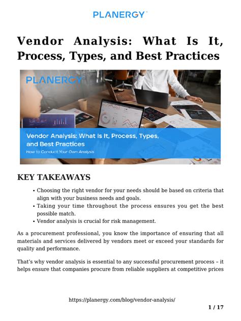 Vendor Analysis Pdf Performance Indicator Supply Chain