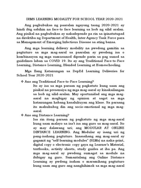 Learning Modality Pdf