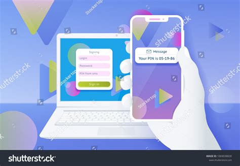 Multifactor Authentication Mfa Sms Code Password Stock Vector Royalty Free 1069038830