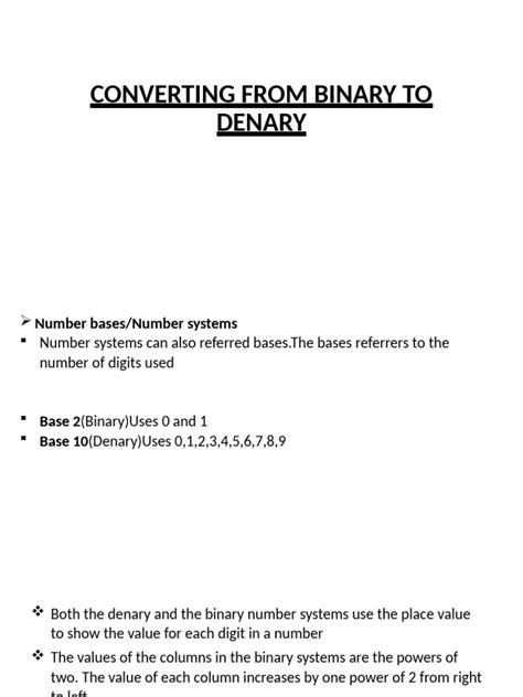 Converting From Binary To Denary Pdf