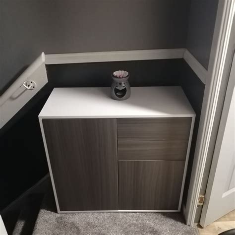 HOMCOM Modern Stylish Freestanding Push Open Design Cabinet With 2 Drawer 2 Door Cabinet 2