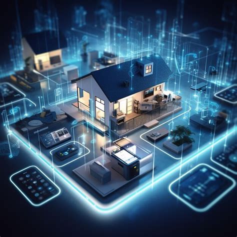 Premium Photo Concept Of Home Devices On Multiple Houses Conected