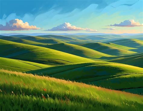 Lush Green Rolling Hills Landscape Free Download Ai Scribbles