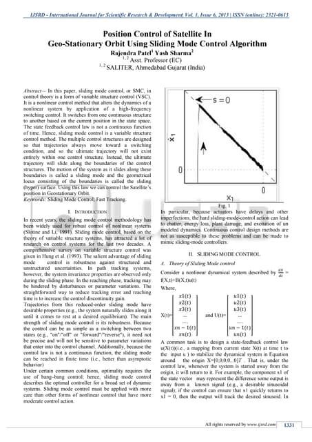 Position Control Of Satellite In Geo Stationary Orbit Using Sliding Mode Control Algorithm Pdf
