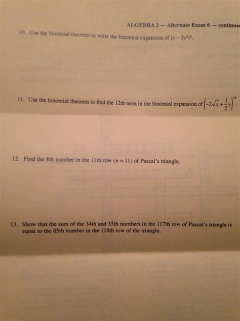solved use the binomial theorem to write the binomial