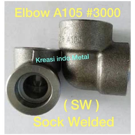 Jual 1 Elbow Knee Socket Welded 3000 Sch 80 40 Sw Sock Weld Keni