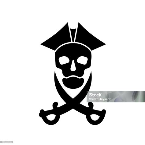 얼굴 전체에 인간의 두개골과 사브를 교차 해적 기호와 디자인 기호 흰색 배경에 플랫 스타일로 격리 된 그림 인간에게 위험의 이미지 생명에 위험의 아이콘 검에 대한 스톡 벡터