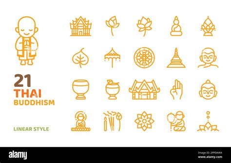 thai buddhism line icon style vector illustration for decoration
