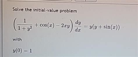 solved solve the initial value