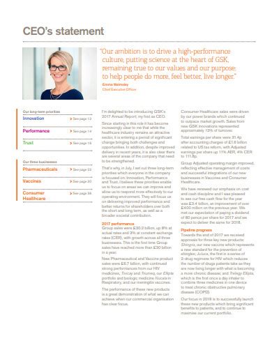 20 Ceo Statement Templates In Pdf Doc