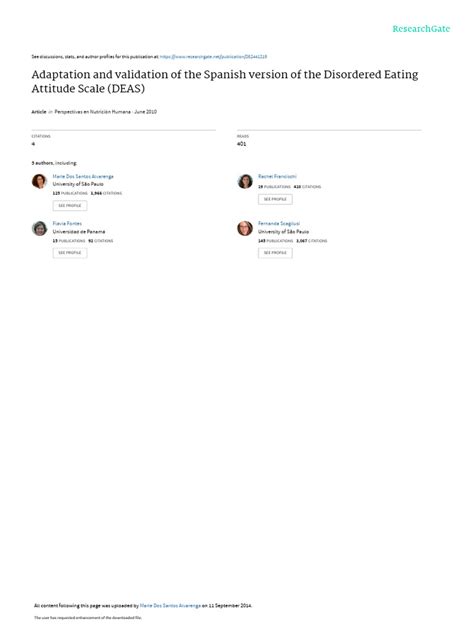 Adaptation And Validation Of The Spanish Version O Pdf Índice De Masa Corporal Metodología