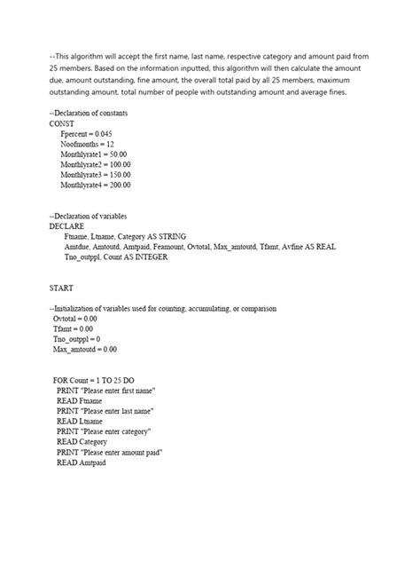 Psuedocode Pdf Computer Programming Algorithms