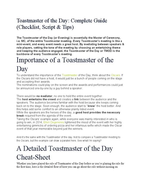 toastmaster of the day full script pdf