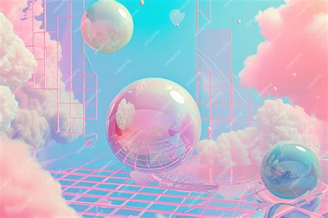 Premium Photo Y2k Design Background With Dreamy Pastel Colors And