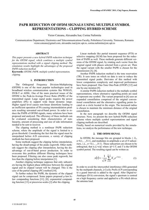 pdf papr reduction of ofdm signals using multiple symbol