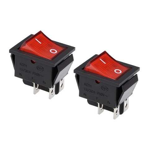 Boat Rocker Switch Yellow Neon Lamp W Red Shell Toggle Switch For Boat Car Marine Onoff Ac 250v