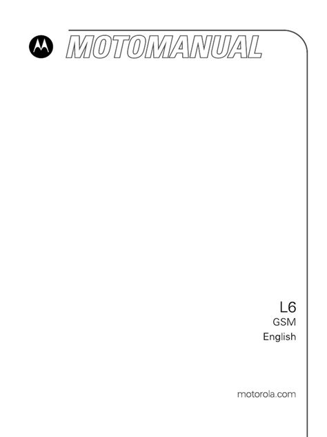 Motorola L6 User Manual En Pdf