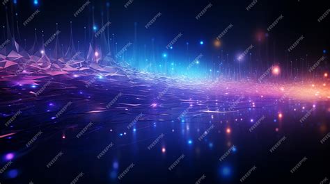 Premium Ai Image Techno Glow Luminous Blue Dashed Line In Binary Code